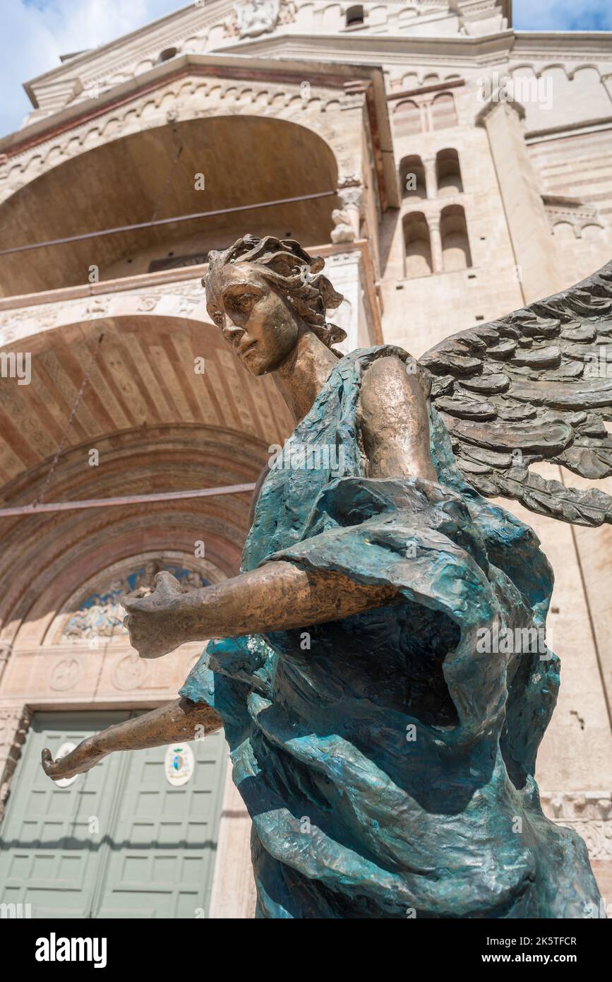 Verona angel, view of the sculpture titled The Blue Angel by Albano ...