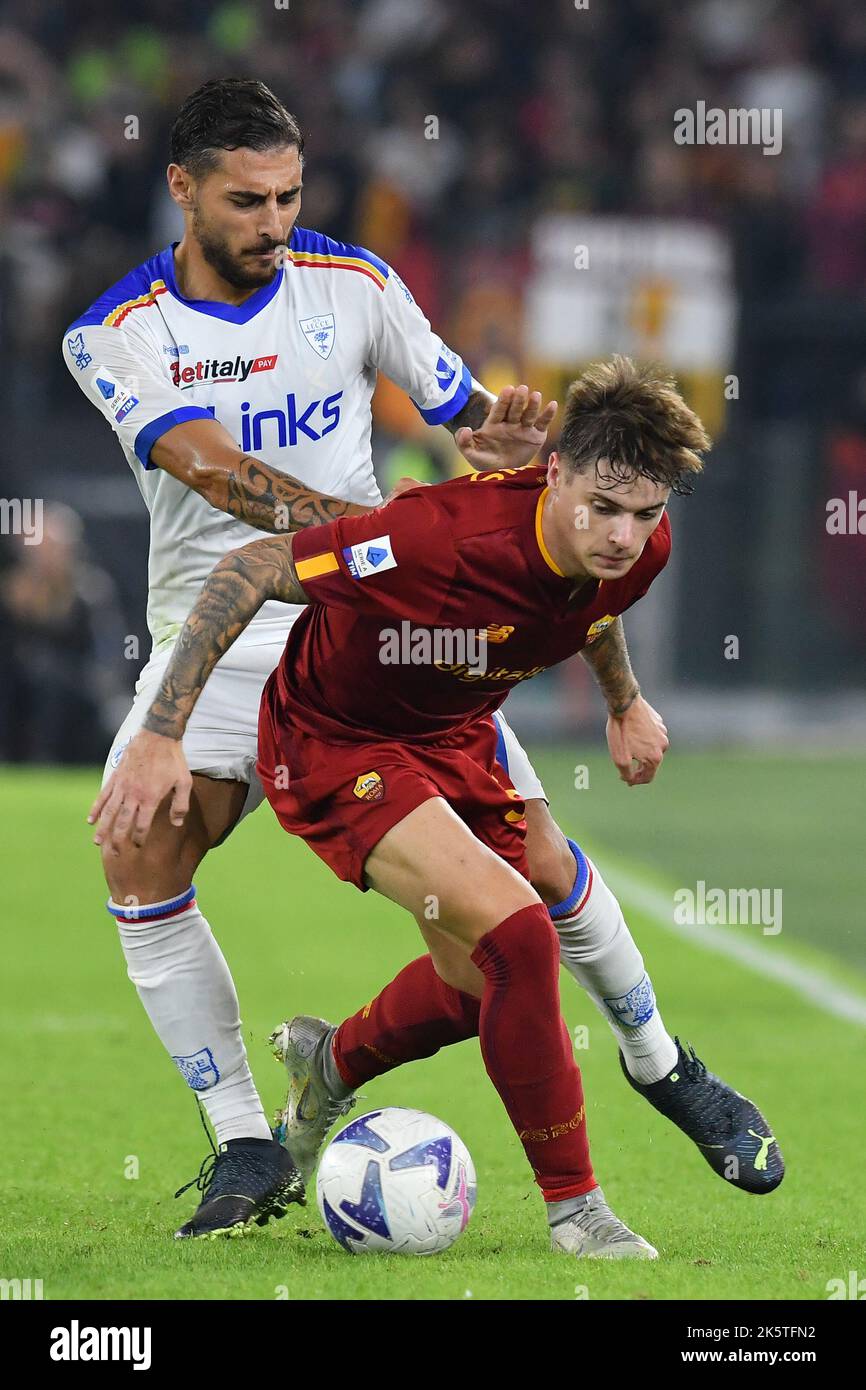 Rome, Italy. 09th Oct, 2022. Giuseppe Pezzella of Lecce, Nicola ...