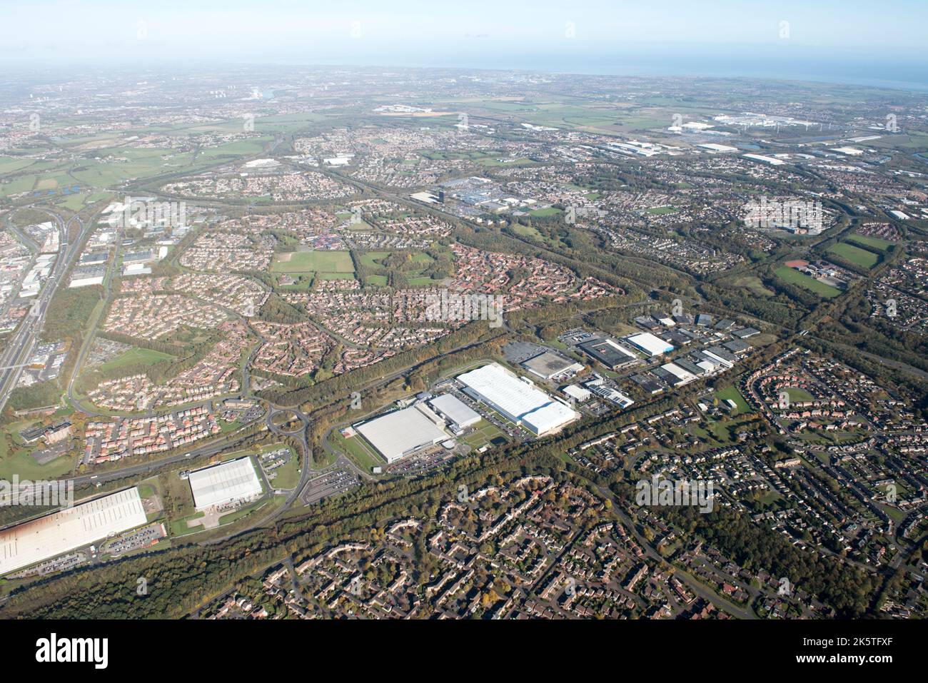 Washington New Town and environs, from the south west, Tyne and Wear ...