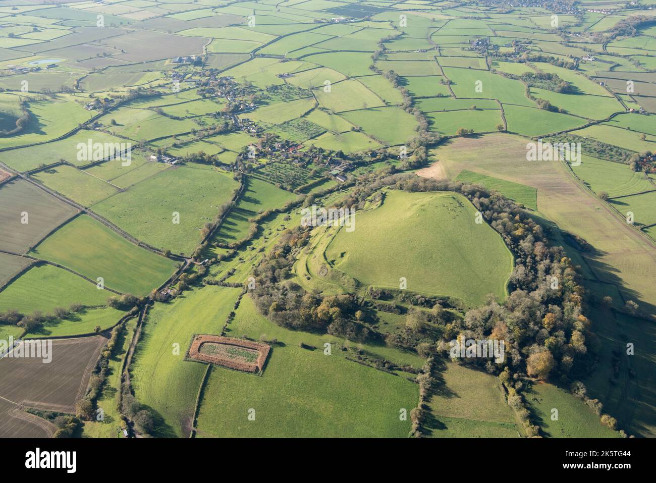 Cadbury Castle, the earthwork remains of an Iron Age hillfort, Somerset ...