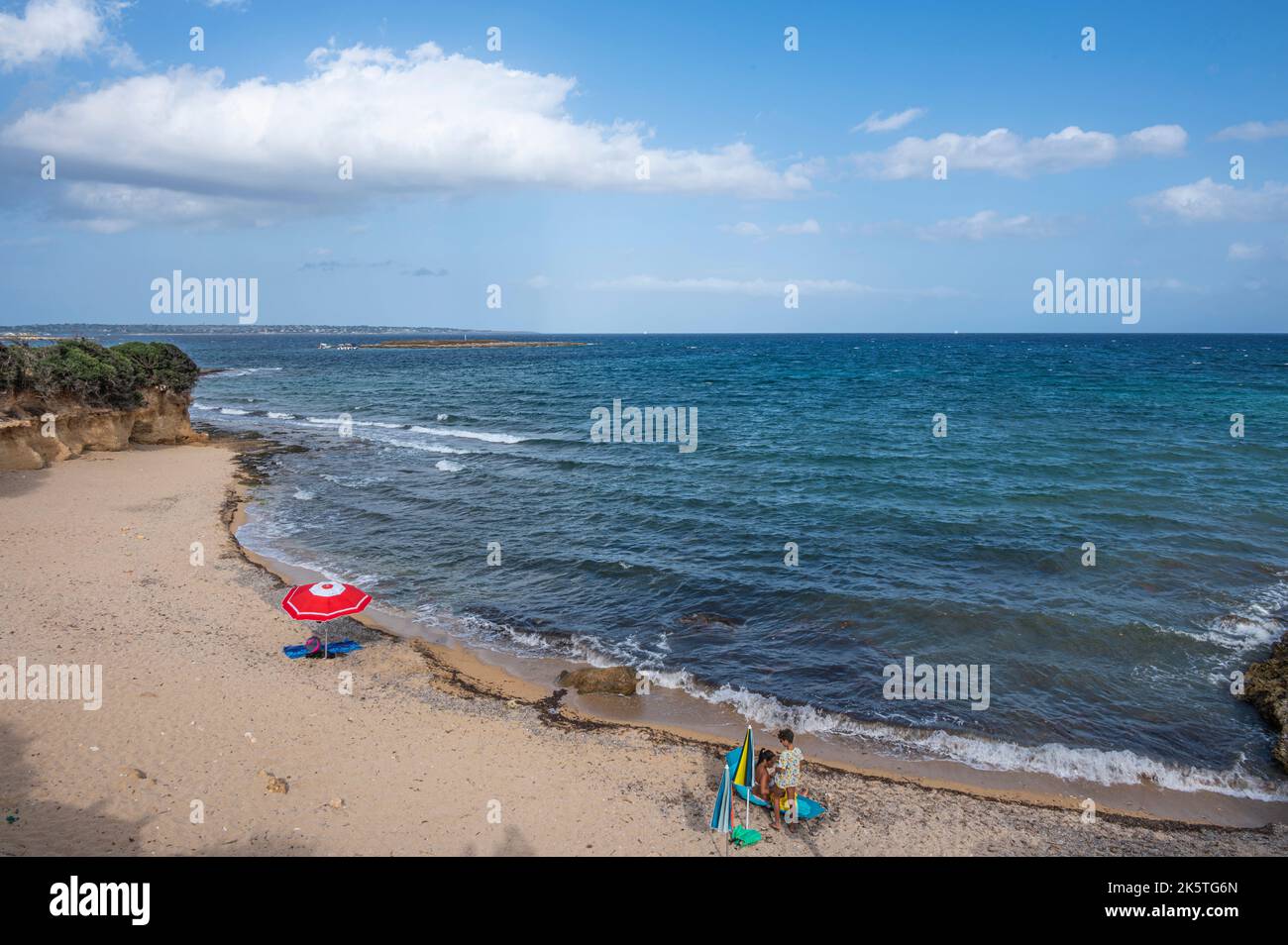 Syracuse, Italy - 09-16-2022: The beautiful Ognina beach in Syracuse ...