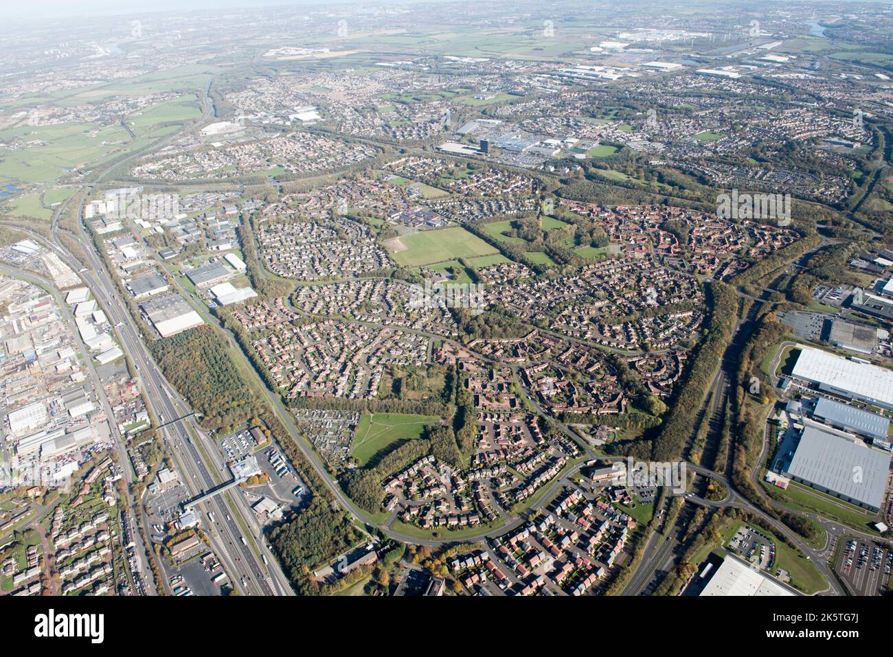 Washington New Town and environs, from the south west, Tyne and Wear ...