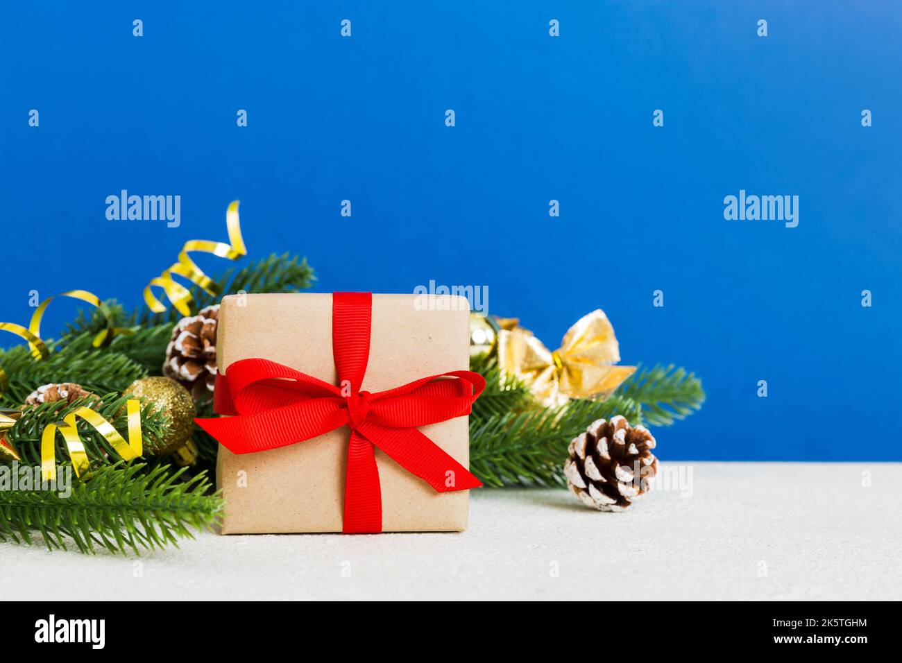 New Year Christmas mood, gift box, branches of a christmas tree, New ...