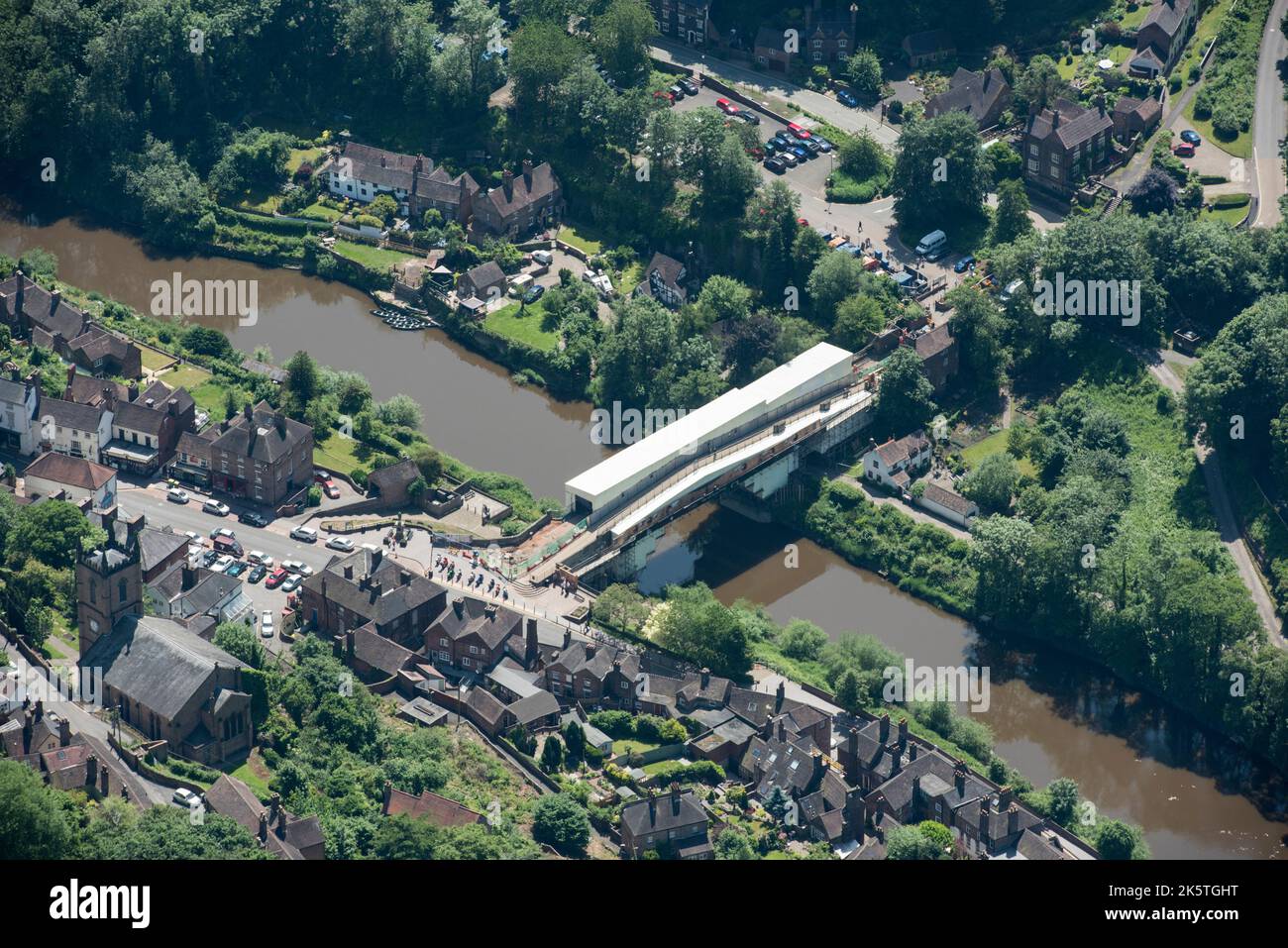 The Iron Bridge undergoing restoration. It was the world's first single ...