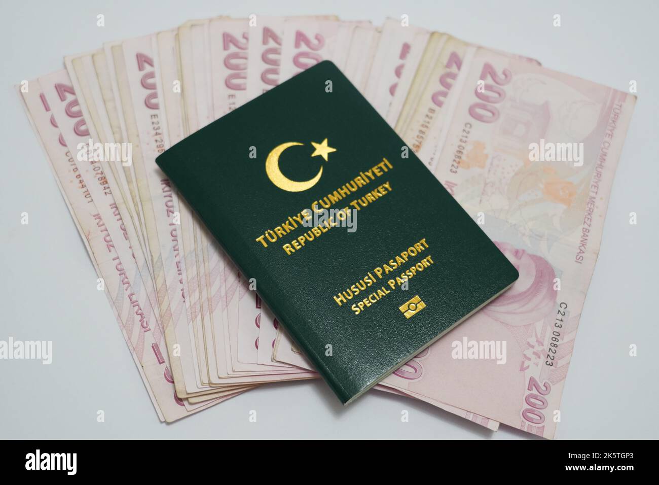 passport with Turkey and Turkish currency, passport and Turkey Identity ...