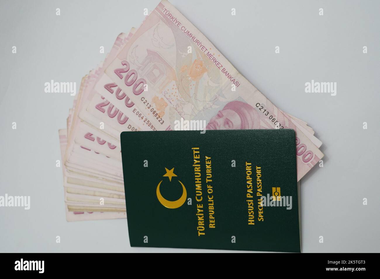 passport with Turkey and Turkish currency, passport and Turkey Identity ...