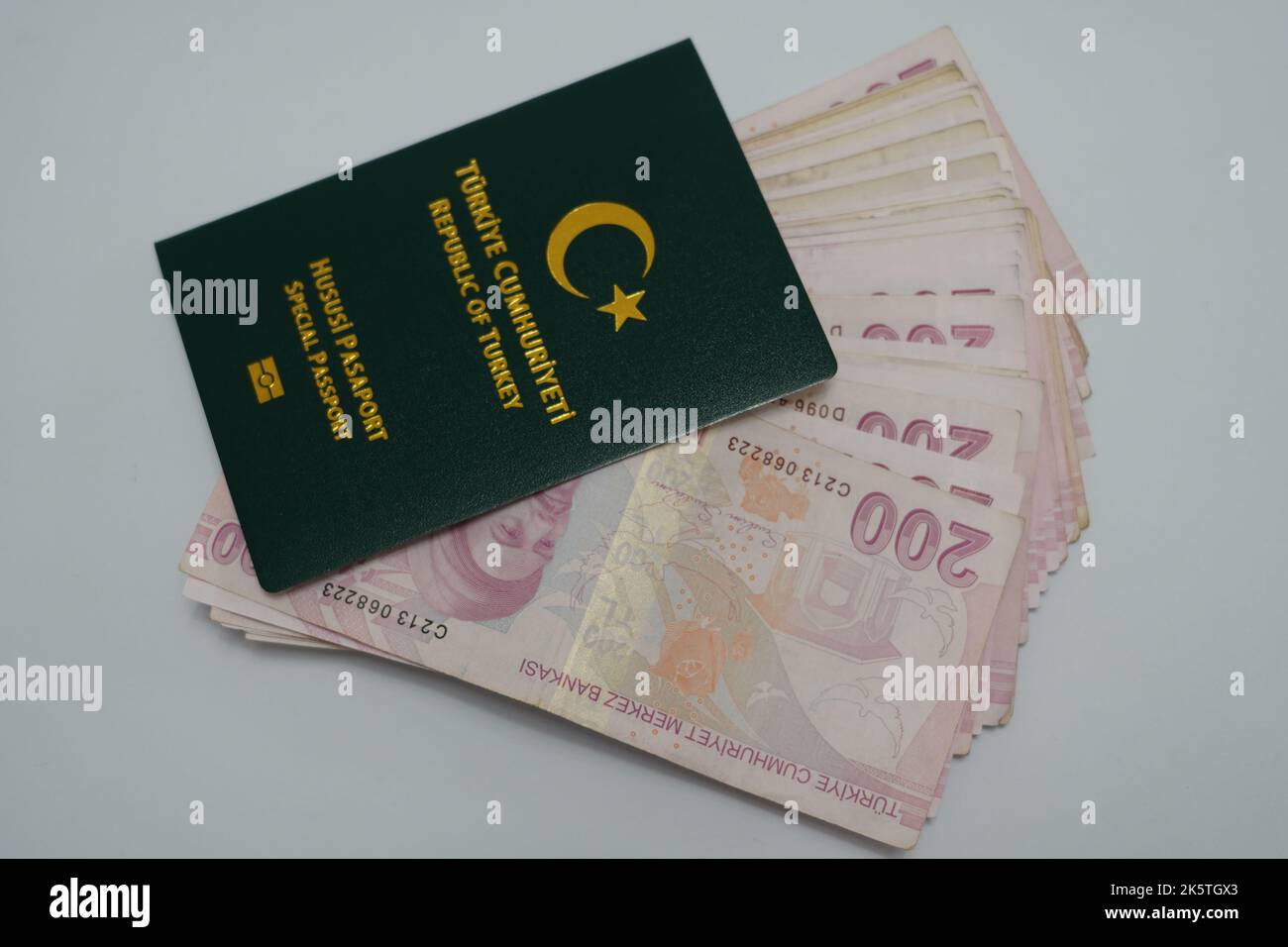 passport with Turkey and Turkish currency, passport and Turkey Identity ...