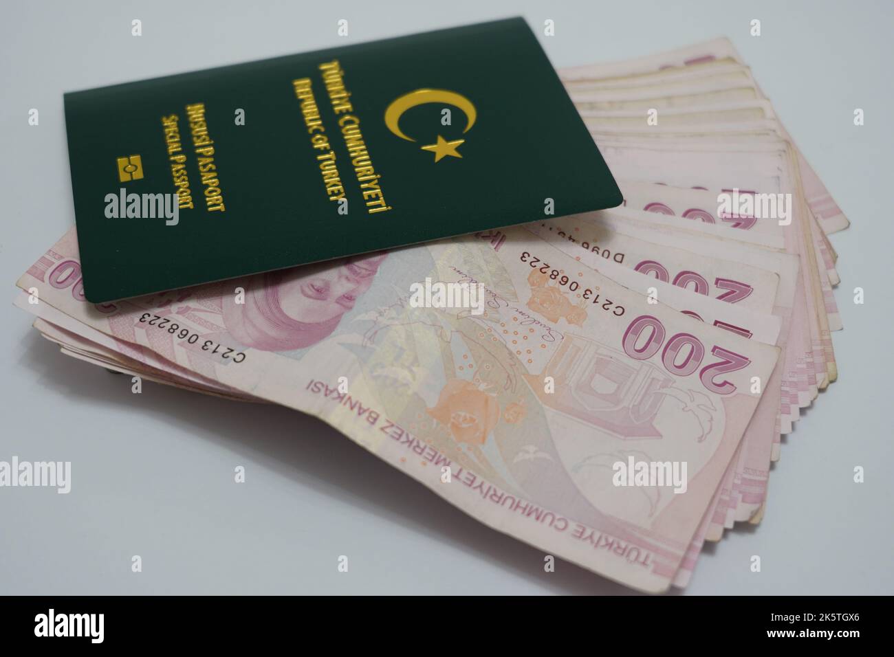 passport with Turkey and Turkish currency, passport and Turkey Identity ...