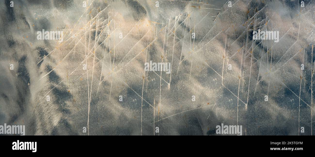 background of an old scratched worn iron sheet. reddish steel surface ...