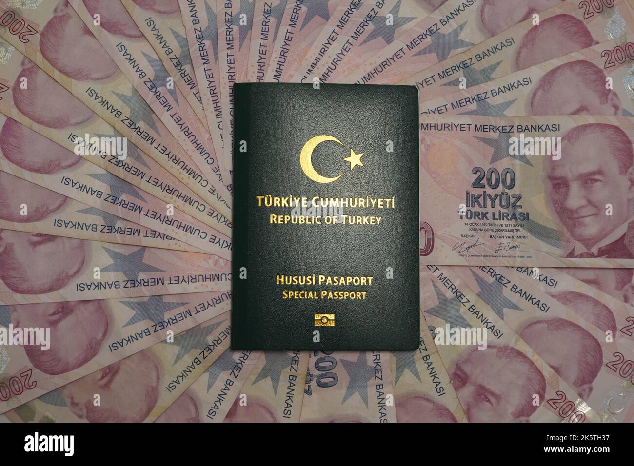 passport with Turkey and Turkish currency, passport and Turkey Identity ...