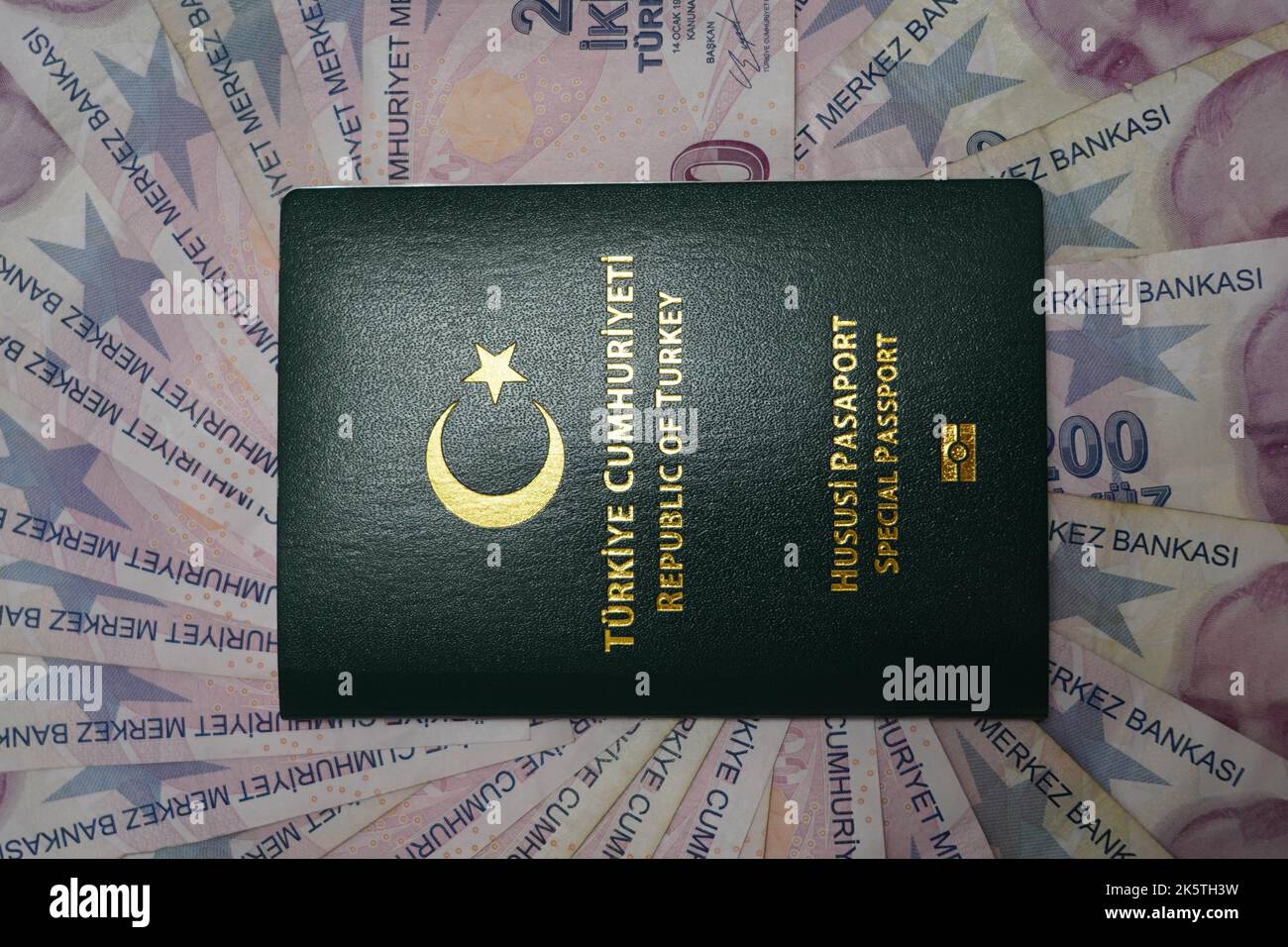passport with Turkey and Turkish currency, passport and Turkey Identity ...