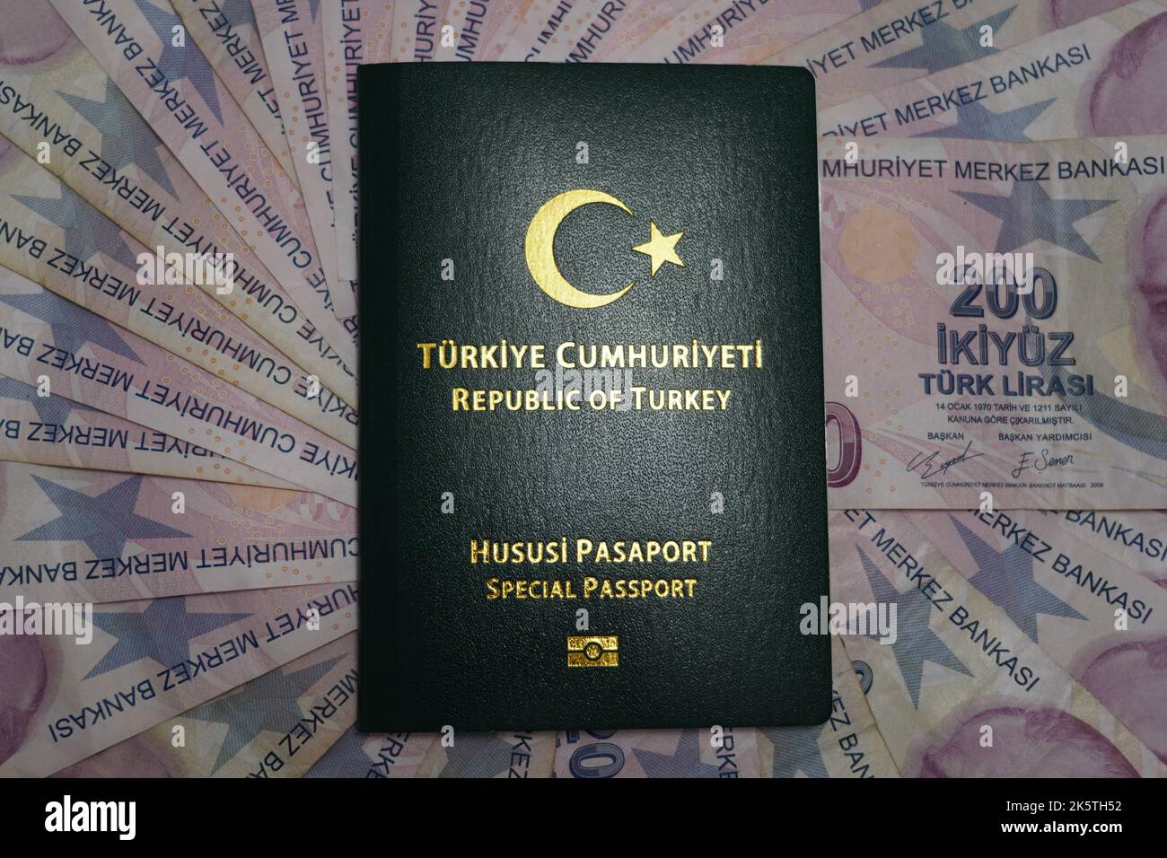 passport with Turkey and Turkish currency, passport and Turkey Identity ...