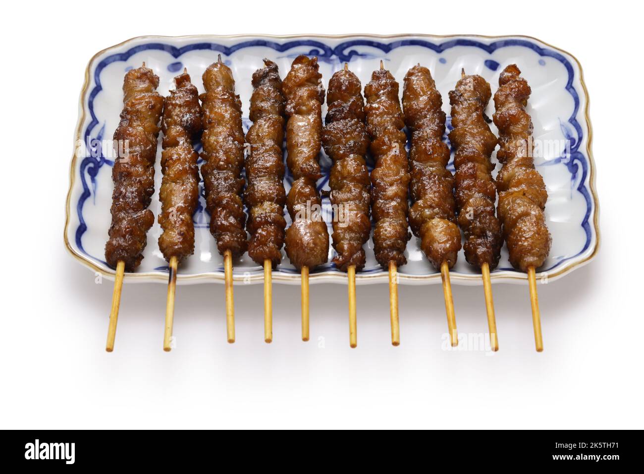 grilled chicken skin skewers ( Tori Kawa Yakitori ), Japanese food ...