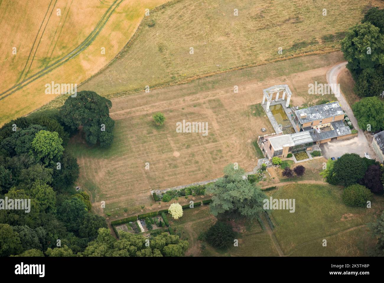 Formal garden parch marks and portico from original house at Stratton ...