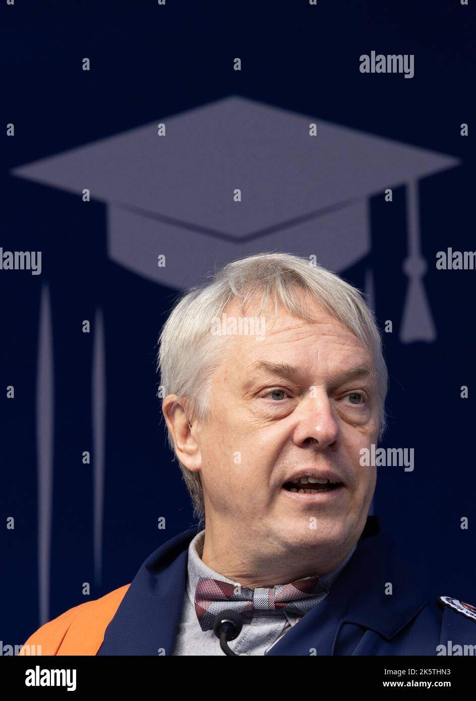 VUB rector Jan Danckaert pictured during the proclamation ceremony for ...