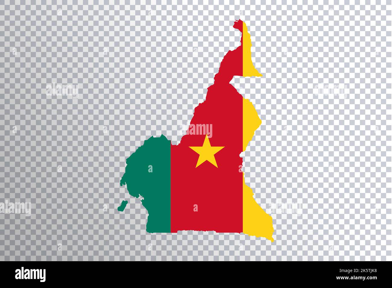 Cameroon flag on map, transparent background, Clipping path Stock Photo ...