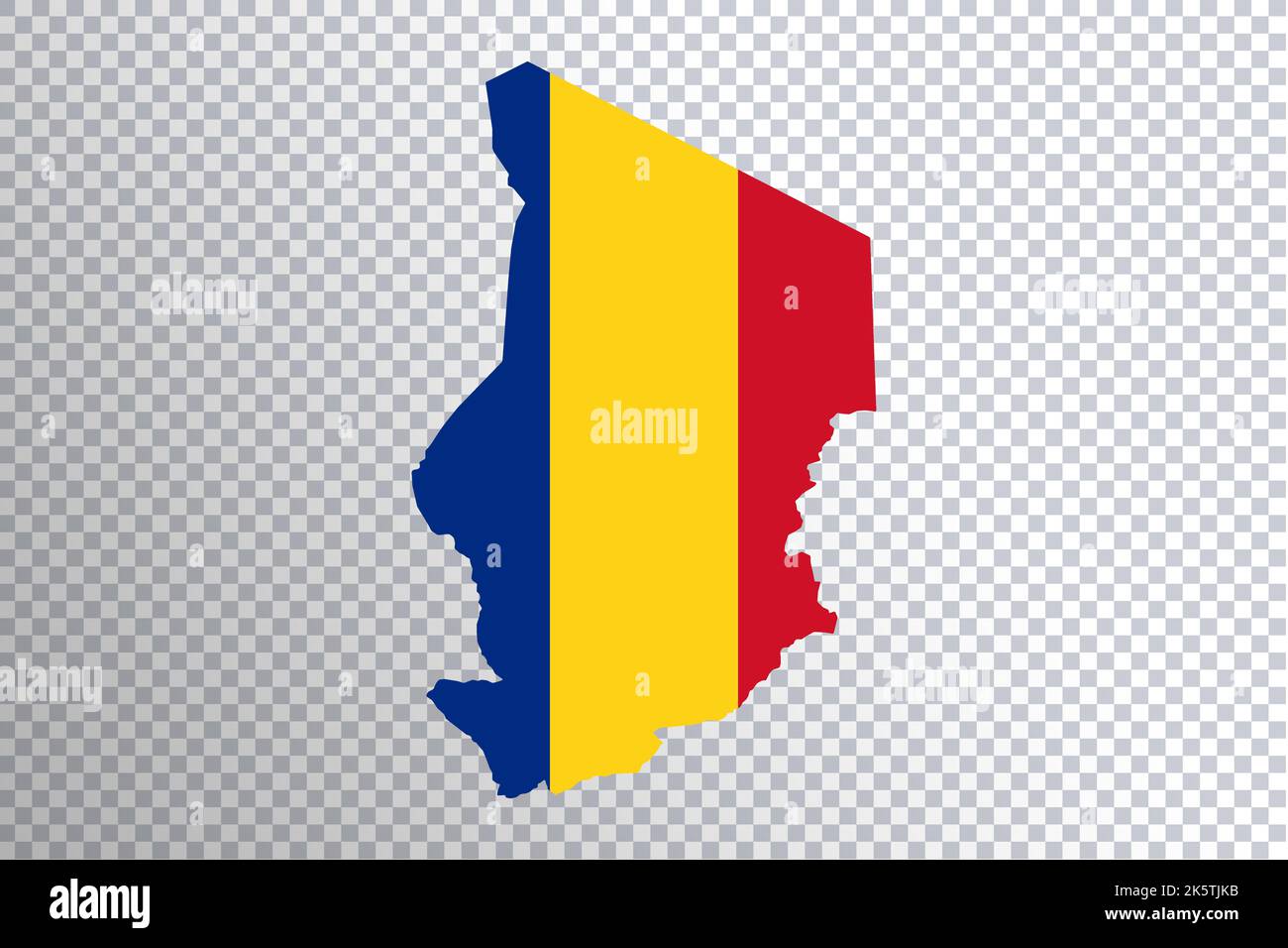 Chad flag on map, transparent background, Clipping path Stock Photo - Alamy