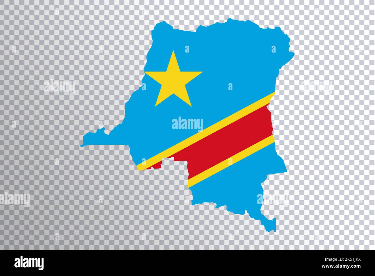 Democratic Republic Congo flag on map, transparent background, Clipping ...