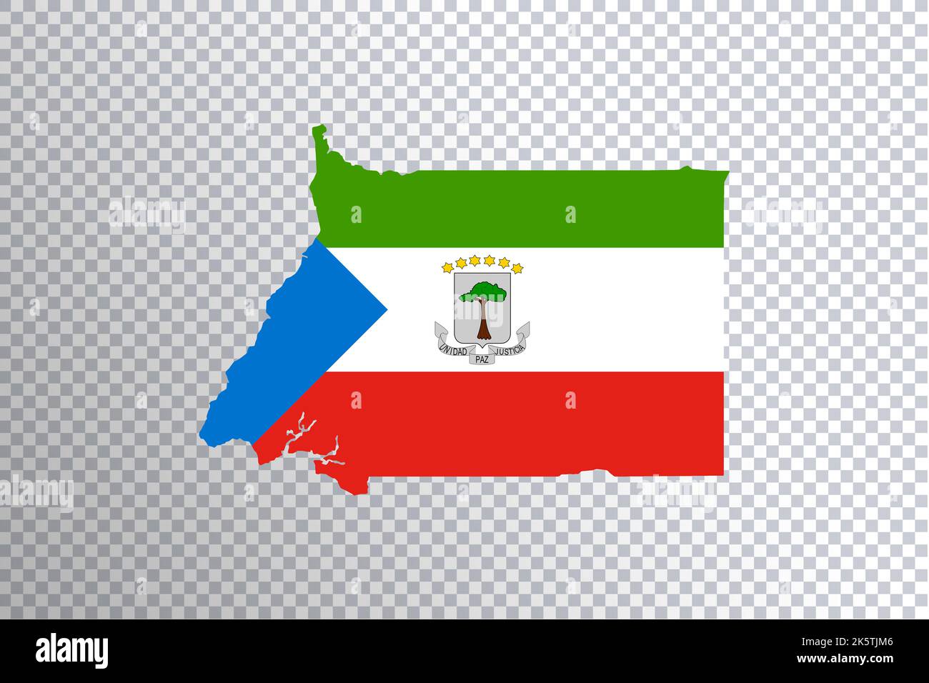Equatorial Guinea flag on map, transparent background, Clipping path ...
