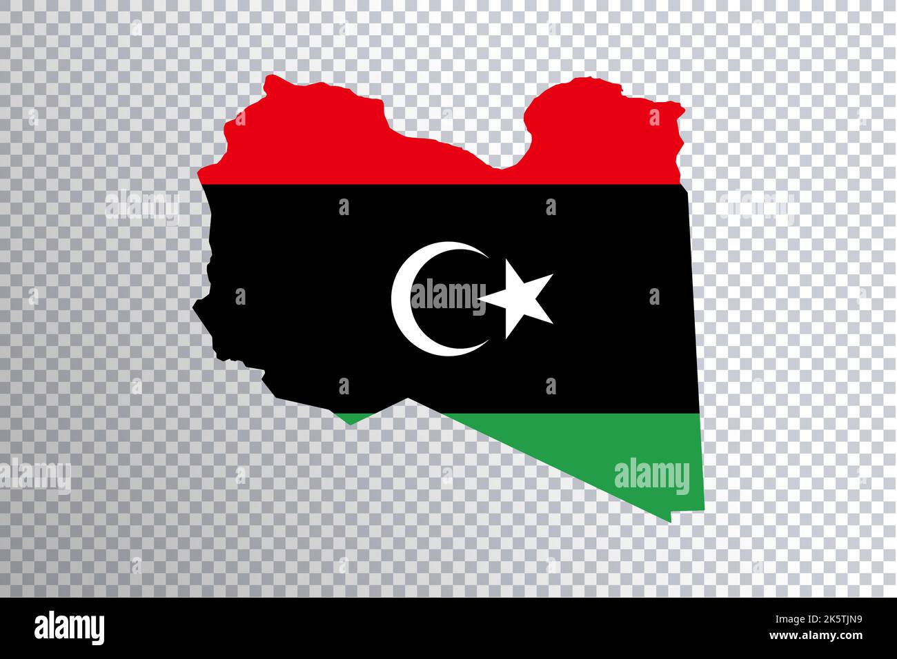 Libya flag on map, transparent background, Clipping path Stock Photo ...