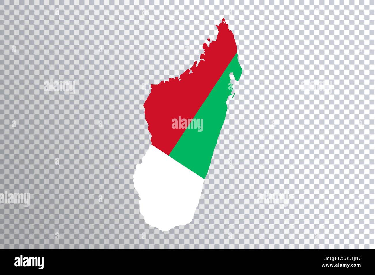 Madagascar flag on map, transparent background, Clipping path Stock ...