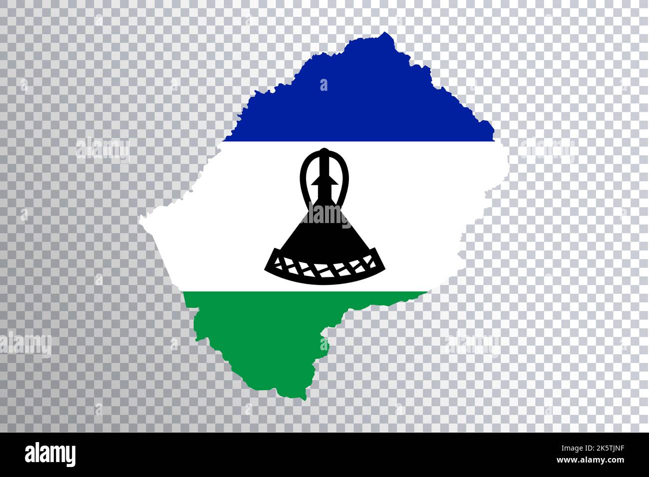 Lesotho flag on map, transparent background, Clipping path Stock Photo ...