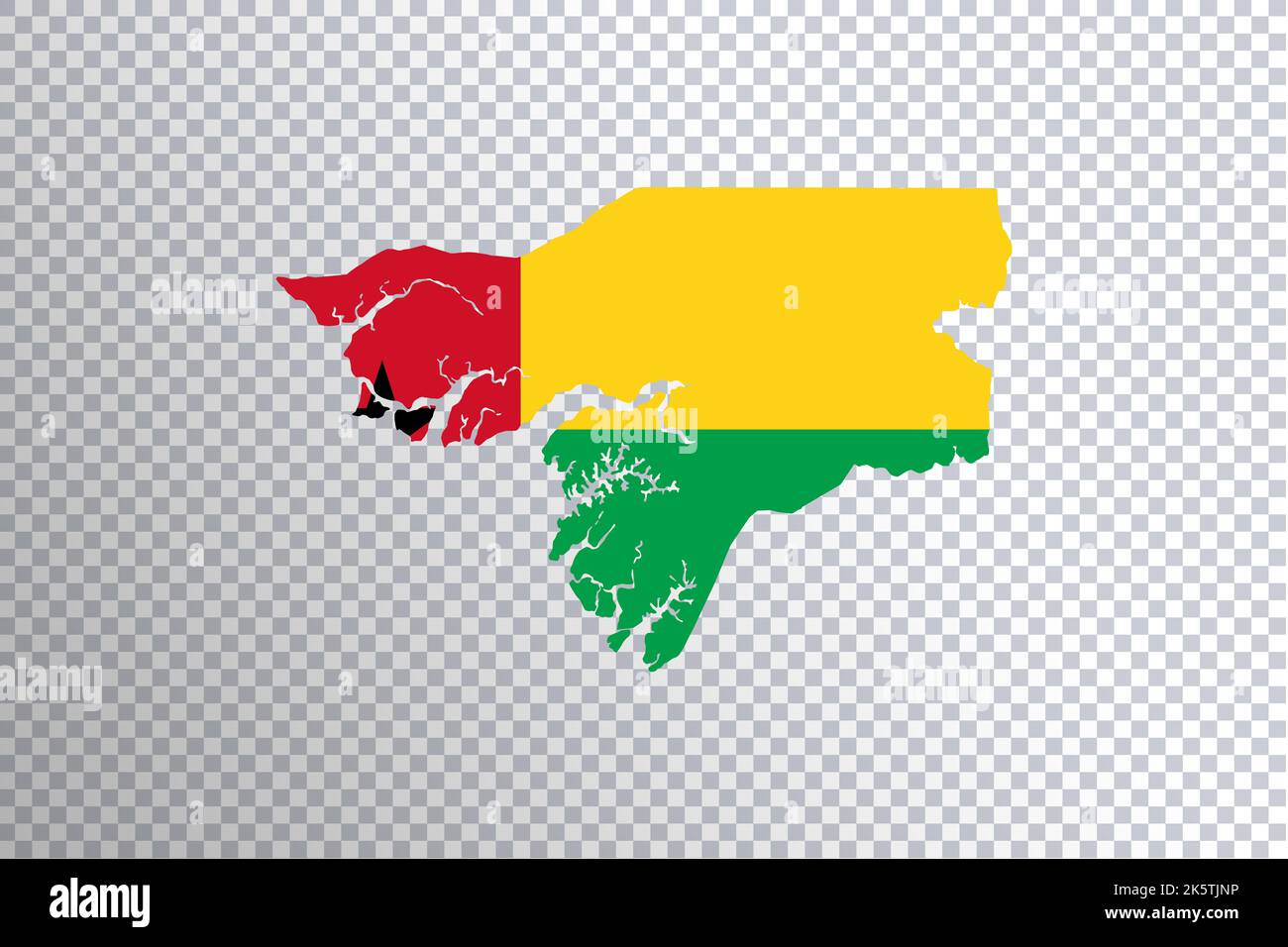 Guinea Bissau flag on map, transparent background, Clipping path Stock ...