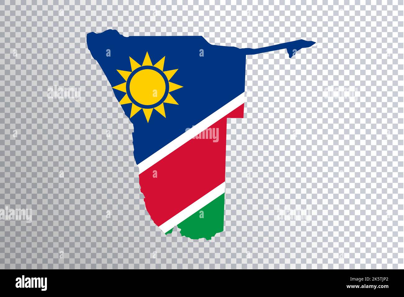 Namibia flag on map, transparent background, Clipping path Stock Photo ...