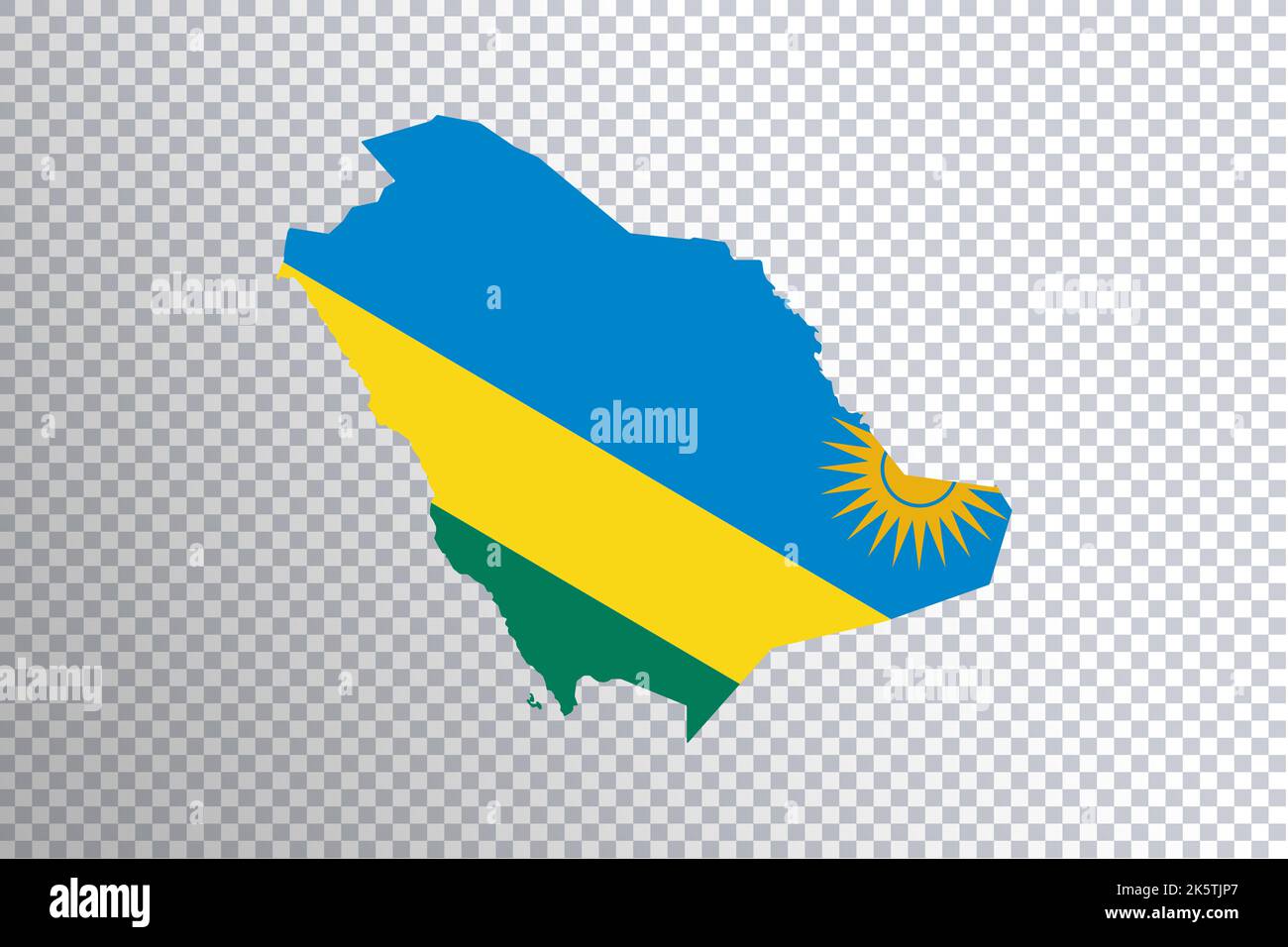 Rwanda flag on map, transparent background, Clipping path Stock Photo ...