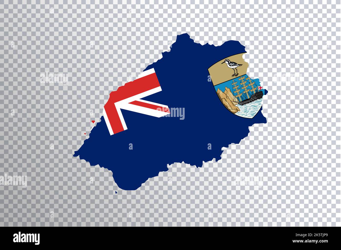 Saint Helena flag on map, transparent background, Clipping path Stock ...