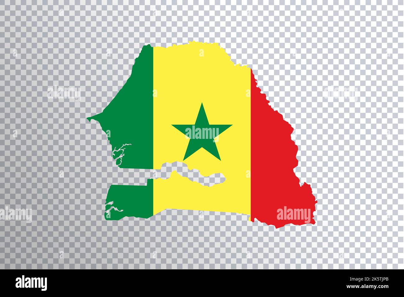 Senegal flag on map, transparent background, Clipping path Stock Photo - Alamy