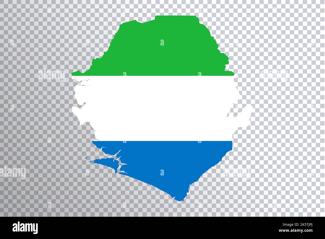 Sierra Leone flag on map, transparent background, Clipping path Stock ...