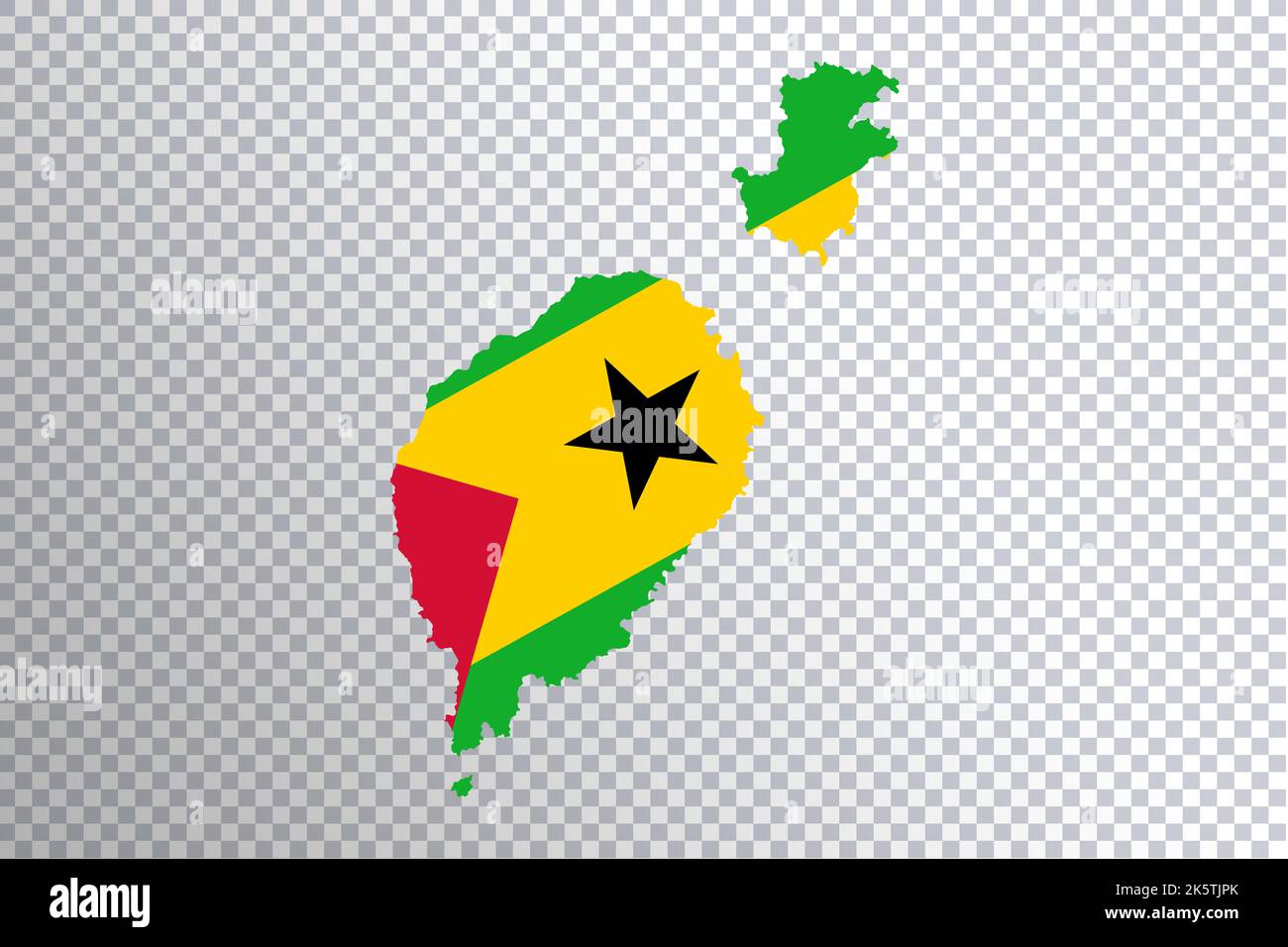 Sao Tome and Principe flag on map, transparent background, Clipping ...