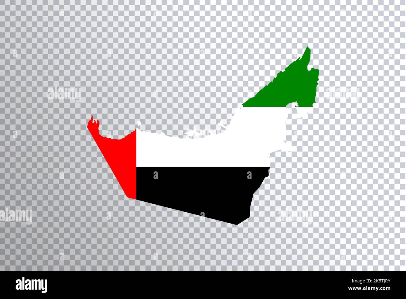United Arab Emirates flag on map, transparent background, Clipping path ...