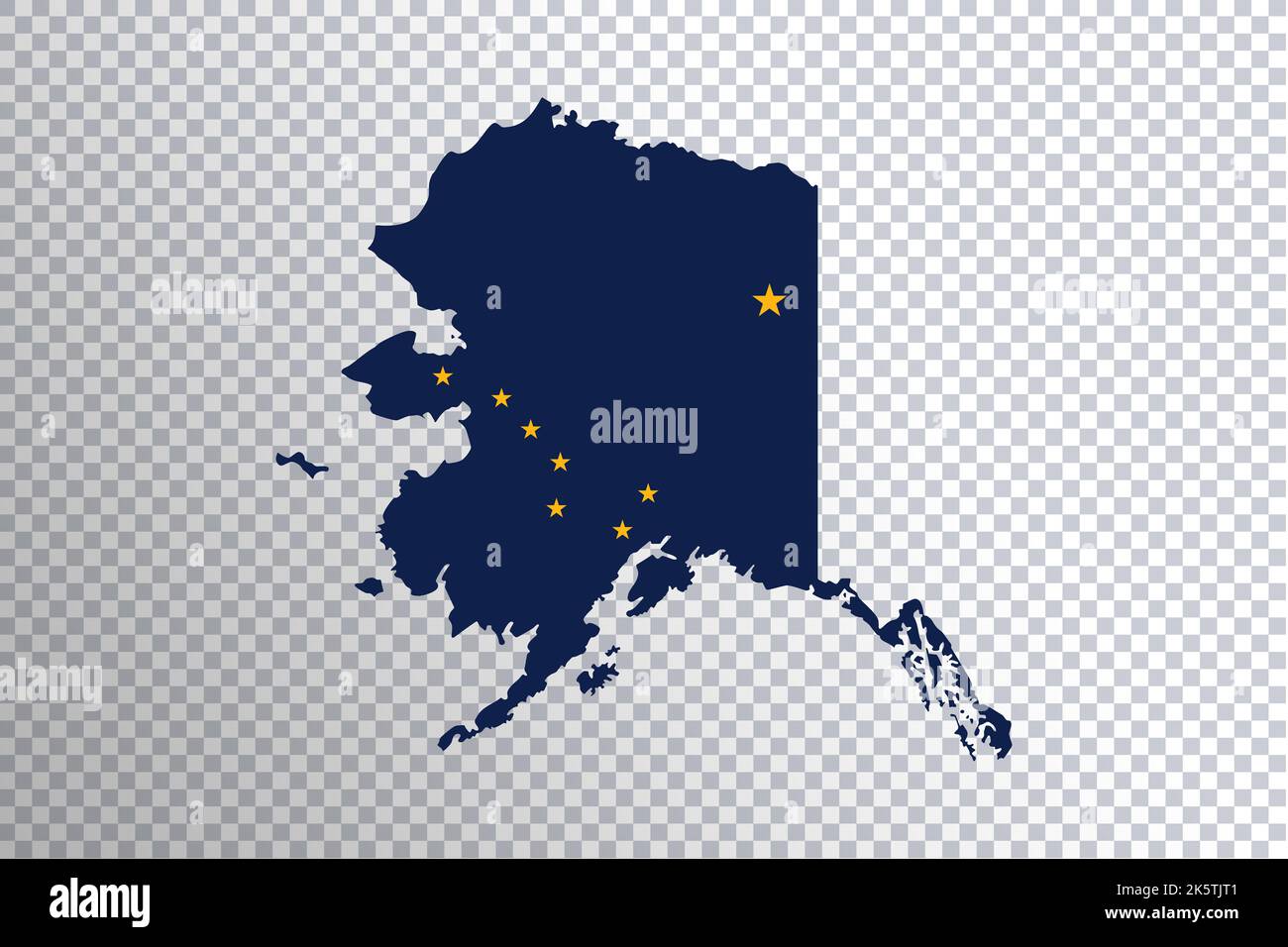 Alaska flag on map, transparent background, Clipping path Stock Photo ...