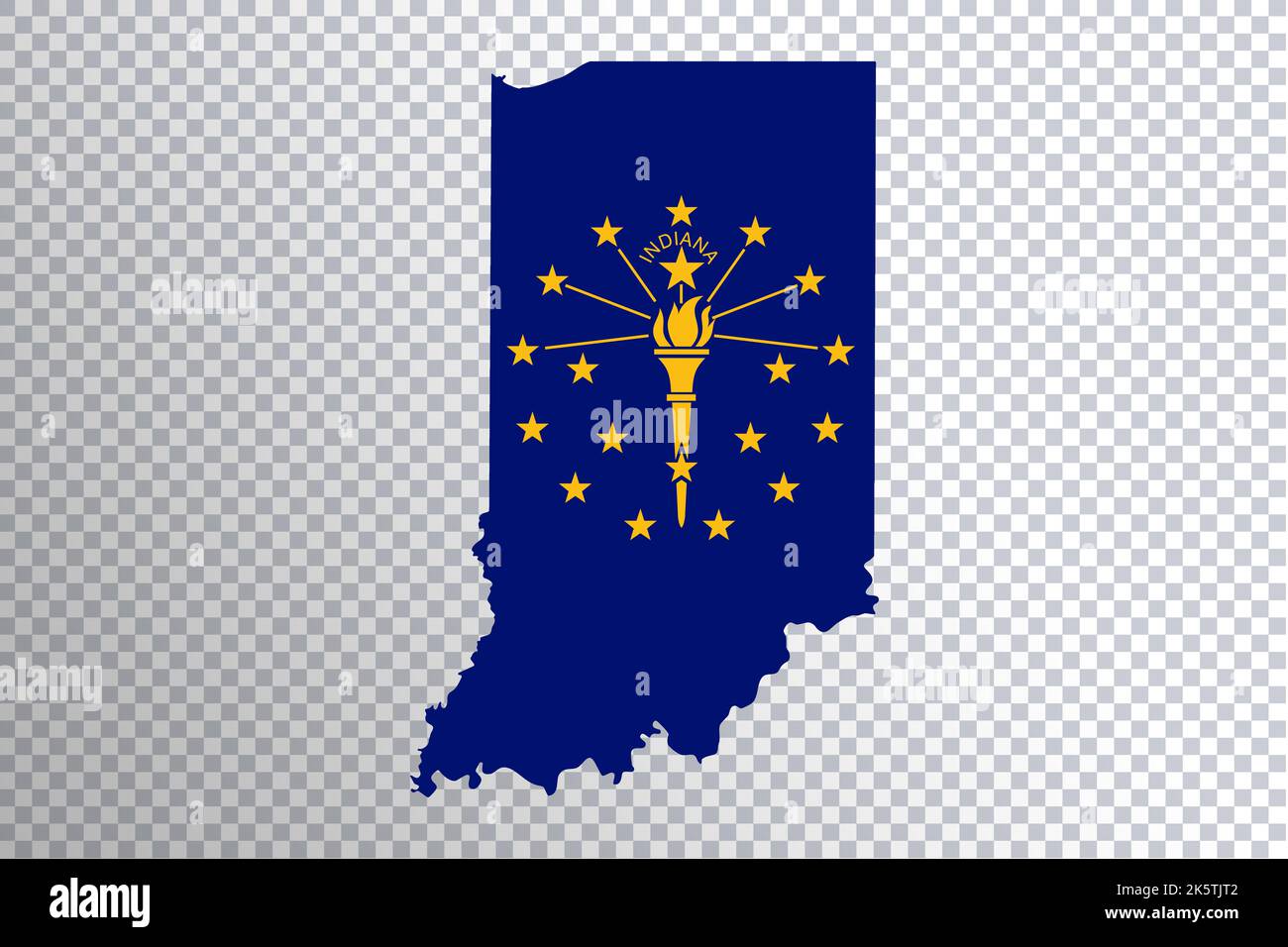 Indiana flag on map, transparent background, Clipping path Stock Photo ...