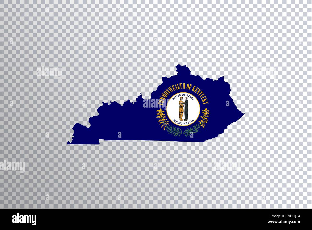 Kentucky flag on map, transparent background, Clipping path Stock Photo ...