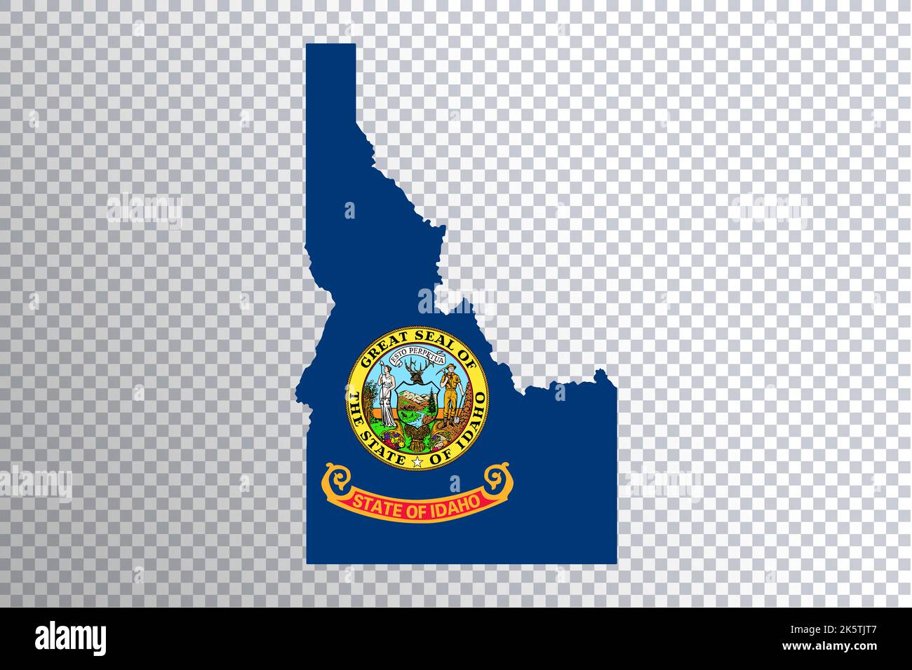 Idaho flag on map, transparent background, Clipping path Stock Photo ...