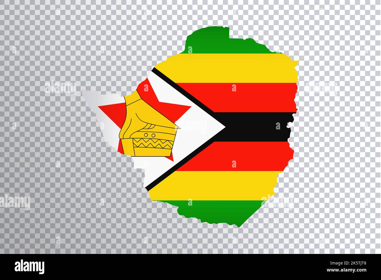 Zimbabwe flag on map, transparent background, Clipping path Stock Photo ...