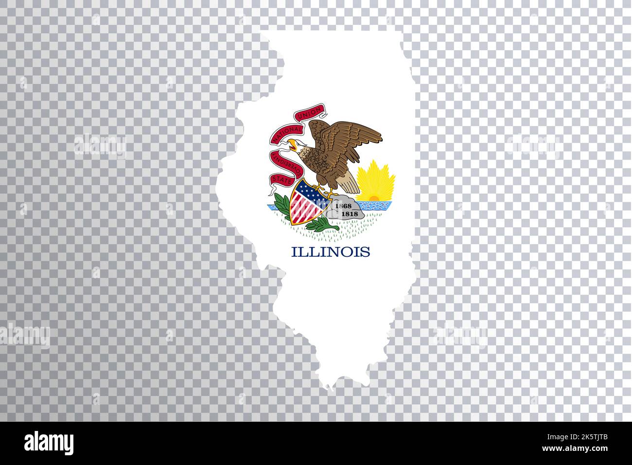 Illinois flag on map, transparent background, Clipping path Stock Photo ...