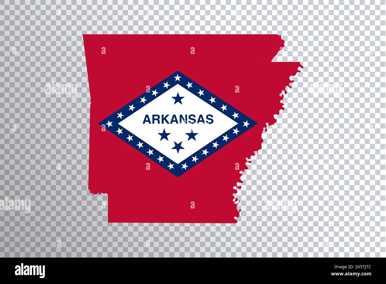 Arkansas flag on map, transparent background, Clipping path Stock Photo ...