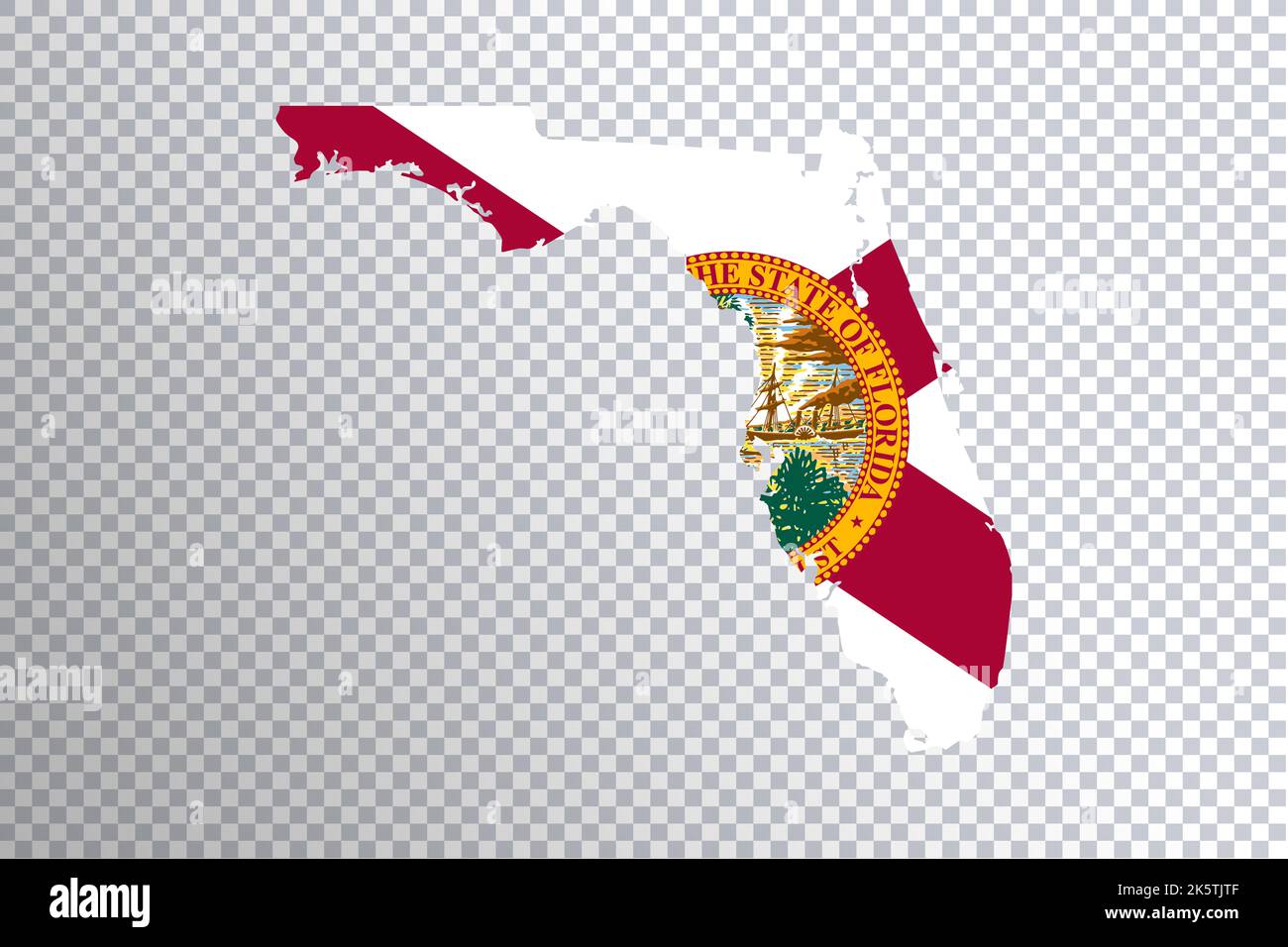 Florida flag on map, transparent background, Clipping path Stock Photo ...