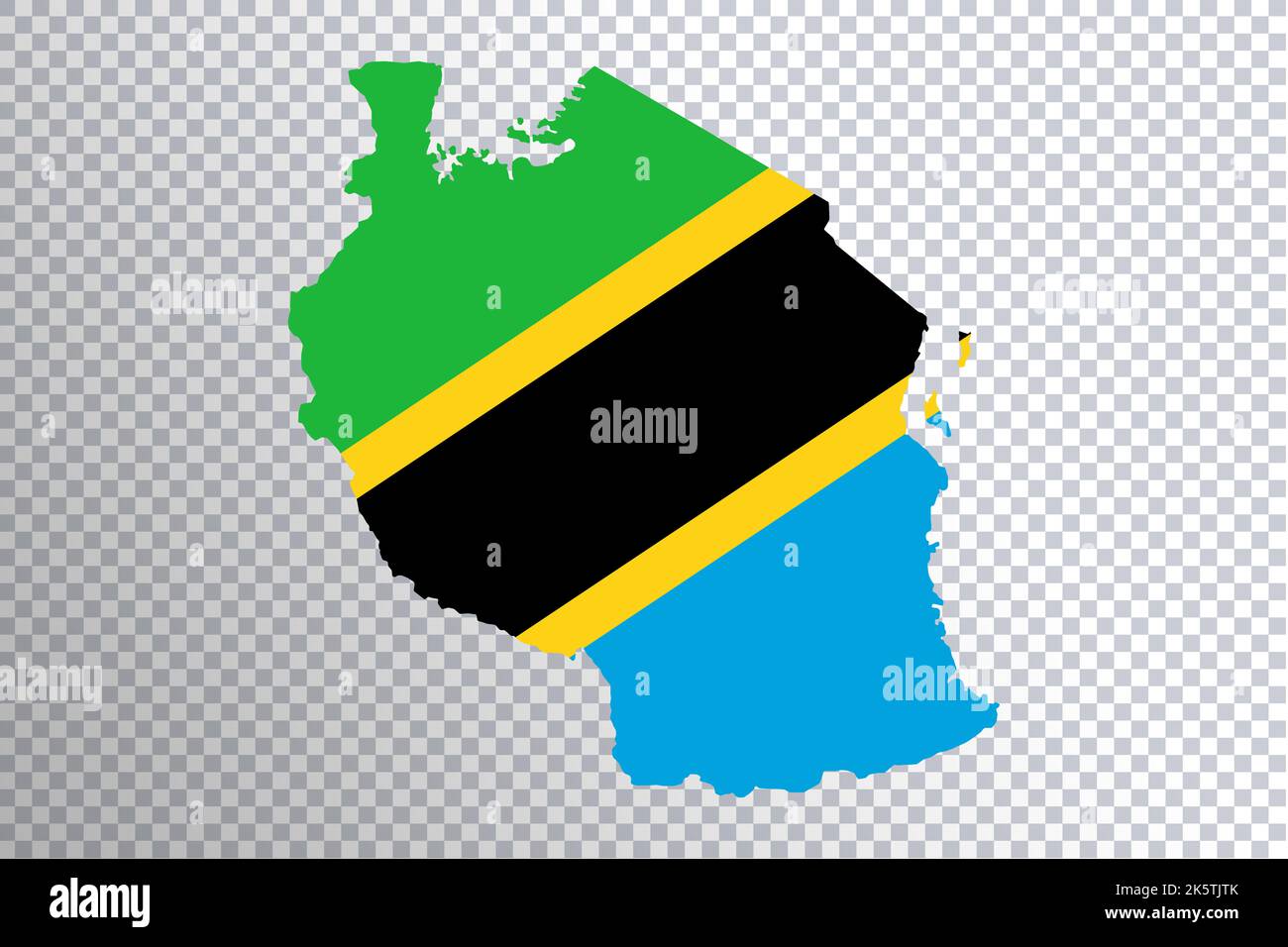 Tanzania flag on map, transparent background, Clipping path Stock Photo ...