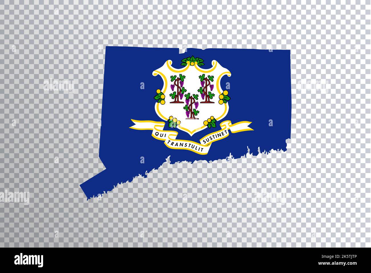 Connecticut flag on map, transparent background, Clipping path Stock ...