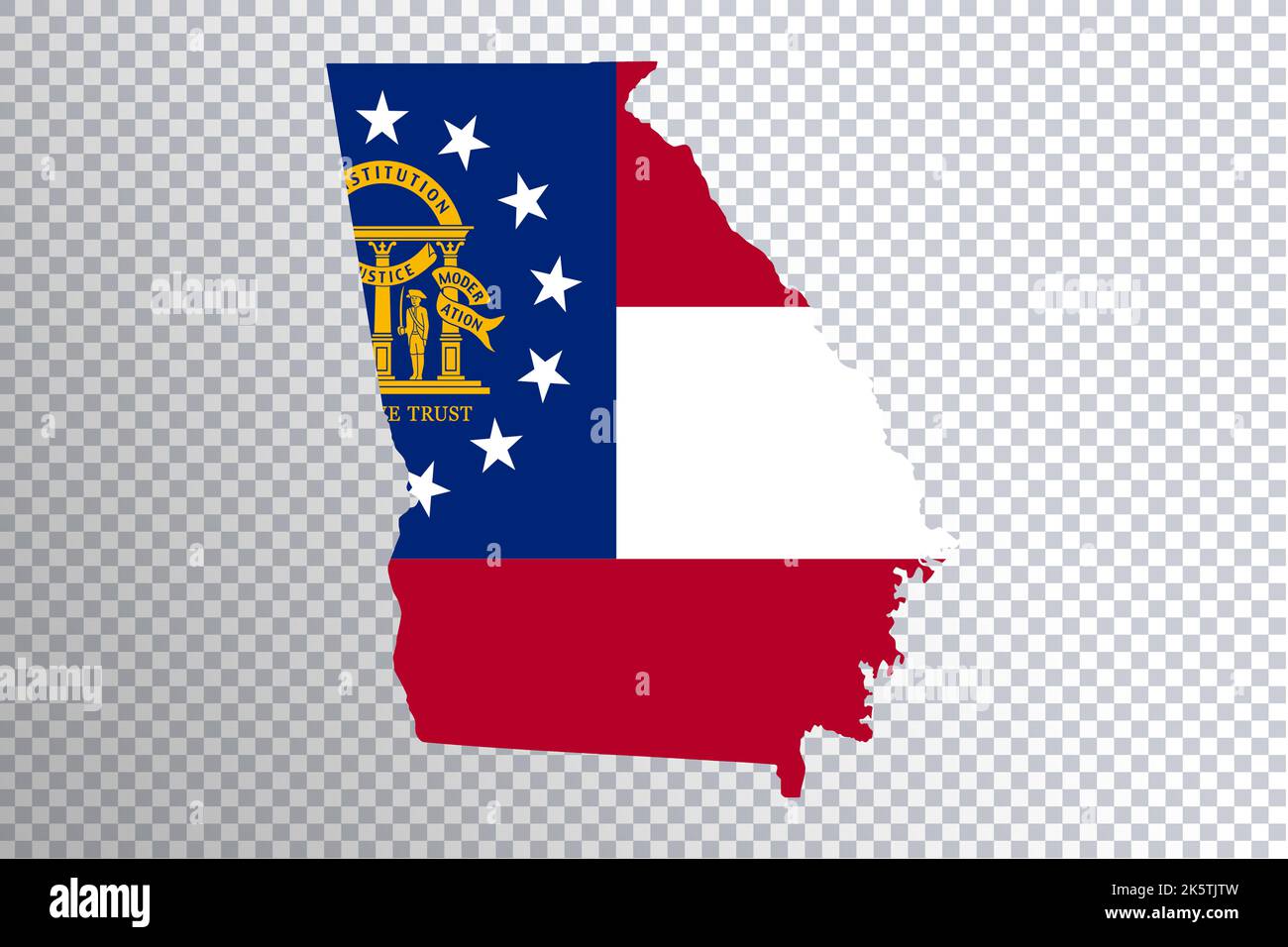 Georgia flag on map, transparent background, Clipping path Stock Photo ...