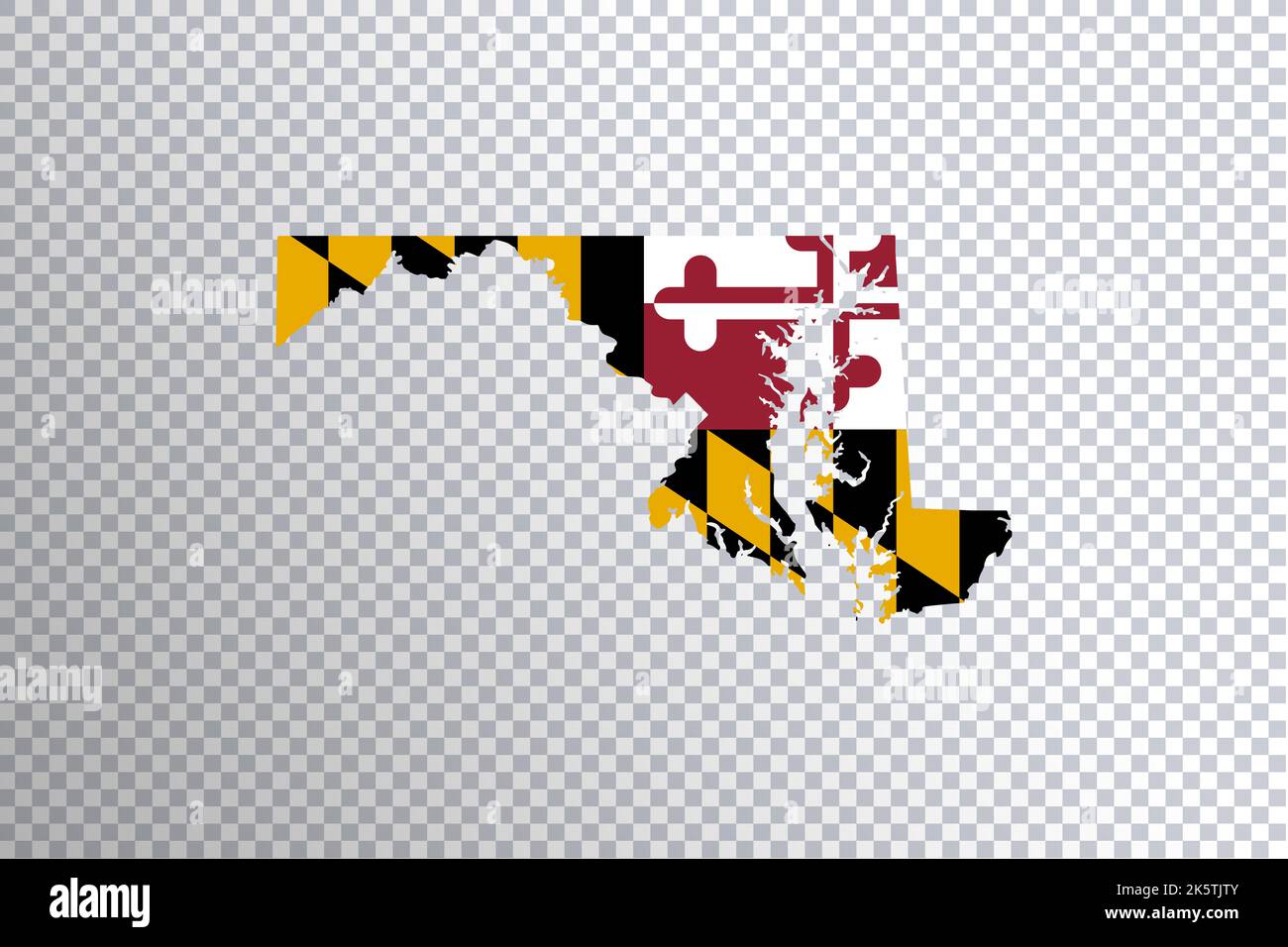 Maryland flag on map, transparent background, Clipping path Stock Photo ...