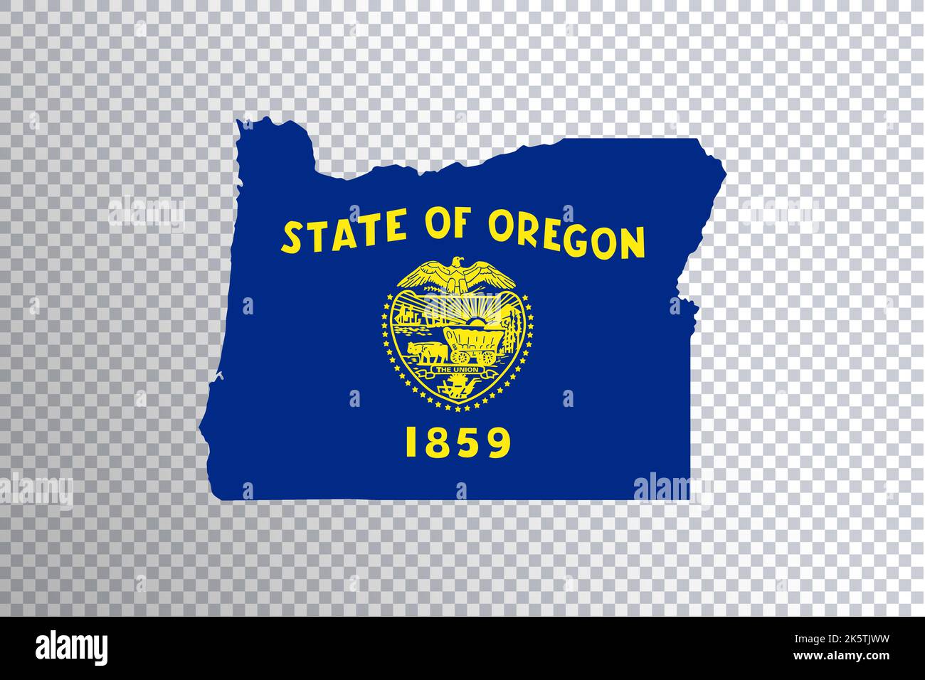 Oregon flag on map, transparent background, Clipping path Stock Photo ...