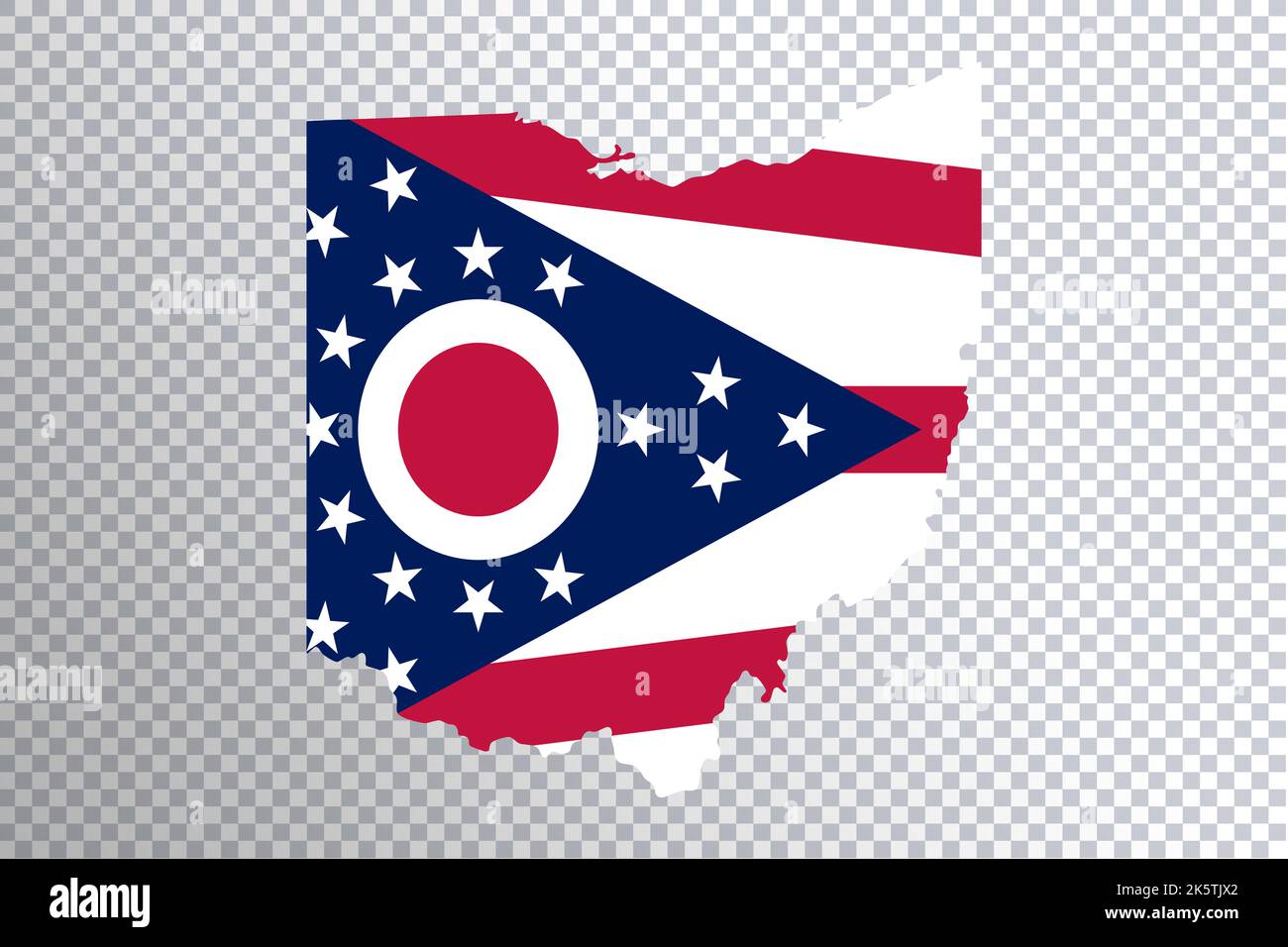 Ohio flag on map, transparent background, Clipping path Stock Photo - Alamy