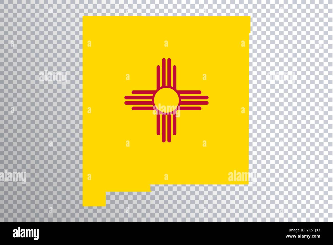 New Mexico flag on map, transparent background, Clipping path Stock Photo - Alamy