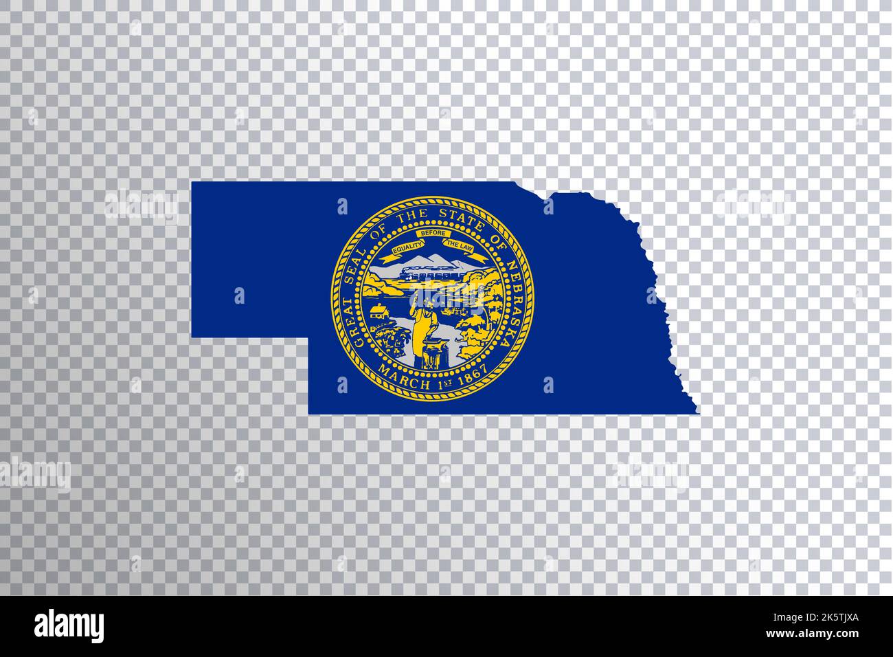 Nebraska flag on map, transparent background, Clipping path Stock Photo ...